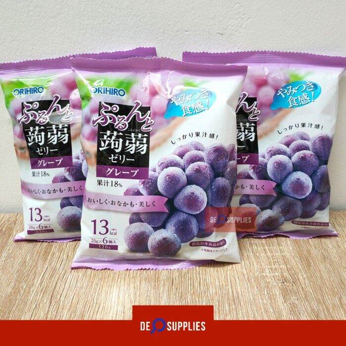 Permen Orihiro Konjac Jelly Grape 20gr Pouch - Konyaku Jepang Anggur ...
