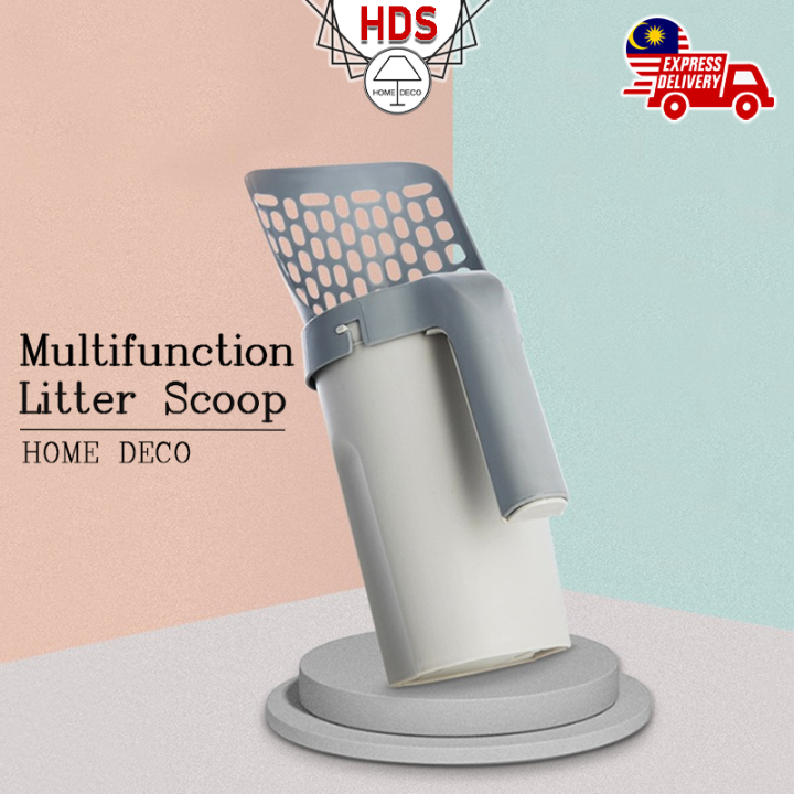HDS Premium Cat Litter Scoop Upgraded 2 in 1 Shovel with Built-In Waste ...