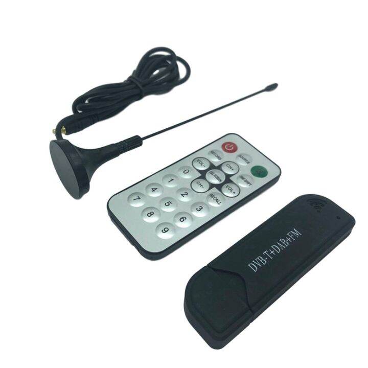 SDR Radio Tuner Receiver Black RTL2832U USB2.0 DVB-T DAB FM SDR RTL with Antenna and Remote ...