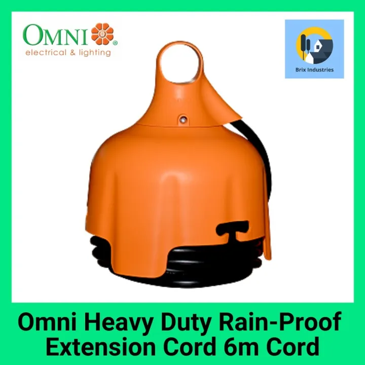 Omni Heavy Duty Rain Proof Extension Cord 6 Meter Cord WRE-306 6M Drip ...