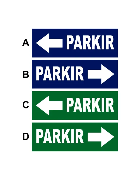 Stiker Sign Petunjuk Arah Parkir Kiri Kanan Ukuran 30 x 10 CM Rambu K3 ...