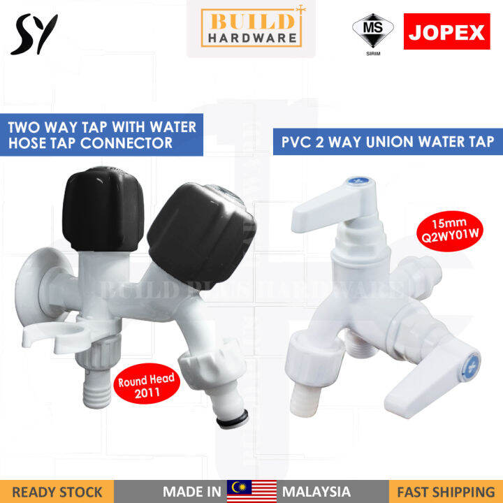 JOPEX/SY 1/2” PVC 2 Way Union Water Tap Q2WY01W 15mm 2011 Two Way Water ...