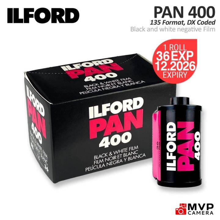 ILFORD PAN 400 Black & White 35mm Negative Film 36 Exposures MVP CAMERA ...
