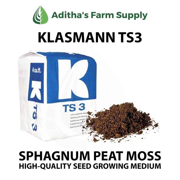 Klasmann TS3 Sphagnum Peat Moss/Substrate - 1 bale / 4 cu. ft. / 200 ...