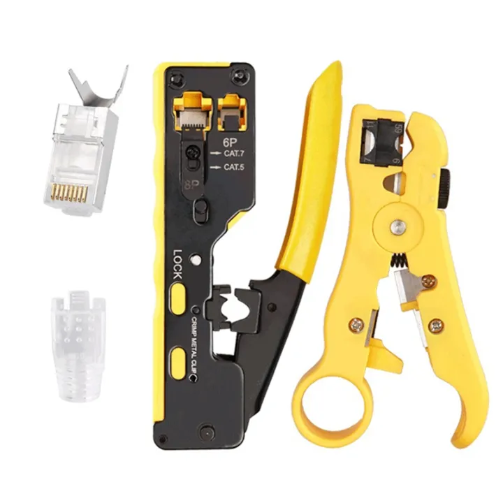 RJ45 Multi Function Crimper CAT5 CAT6 CAT7 CAT8 Ethernet Cable Stripper ...