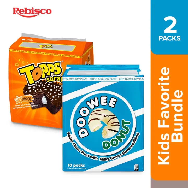 Kids Favorite Bundle: Doowee Donut White Choco + Topps Sarap Choco ...
