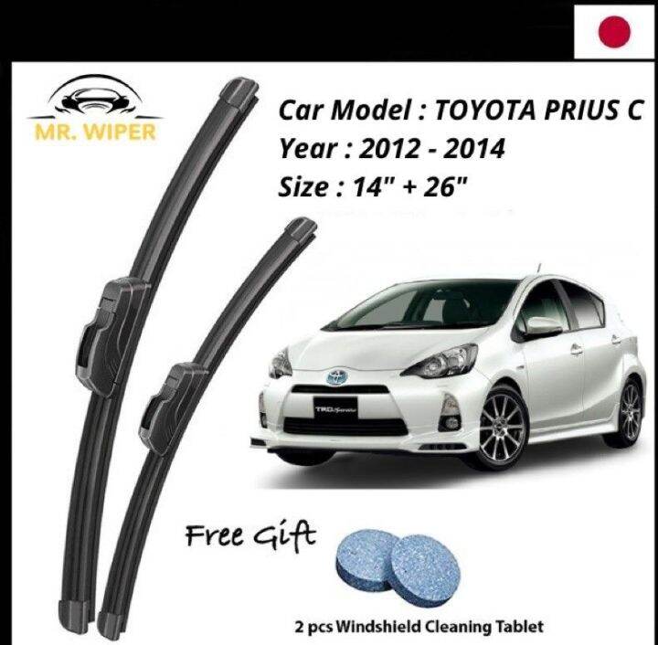 🔥MR WIPER🔥 TOYOTA PRIUS C (2012-2014) MR WIPER JAPAN TECHNOLOGY WIPER ...