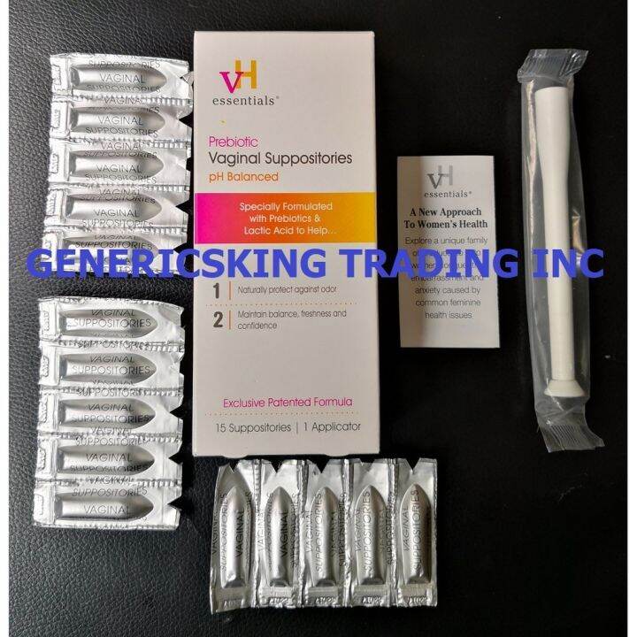 vH Essentials pH Balanced Prebiotic Vaginal Suppositories 15 count ...