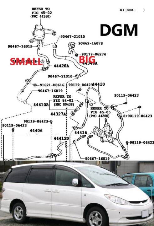 Toyota Estima 2.4 ACR30 2000~2007Y Power Steering Hose (Oil tank) | Lazada