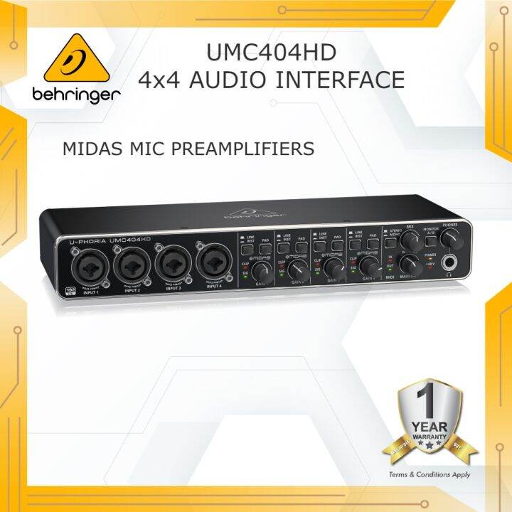 U-PHORIA UMC404HD Audiophile 4x4, 24-Bit/192 kHz USB Audio/MIDI ...