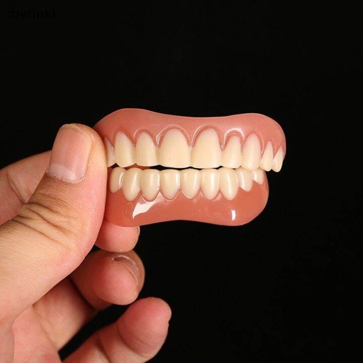 myrinki Silicone Fake Teeth Cover Upper lower False Tooth Veneers Teeth ...