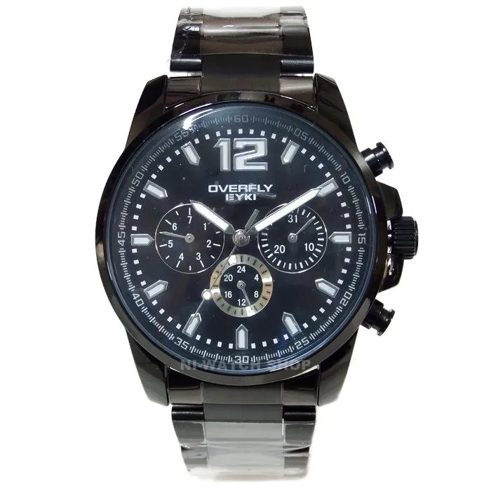 EYKI นาฬิกาข้อมือชายรุ่น Overfly 3 หน้าปัดเรือนดำ สายสแตนเลส มาพร้อมกล่อง เก็บเงินปลายทาง ...
