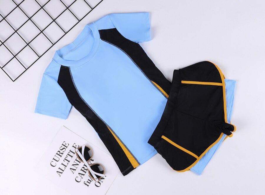 LYSEACIA M-XXXL แขนสั้นชุดว่ายน้ำสำหรับสตรีท่องว่ายน้ำเสื้อผ้าพิมพ์ 2 ชิ้นพลัสขนาดชุดว่ายน้ำยืด ...