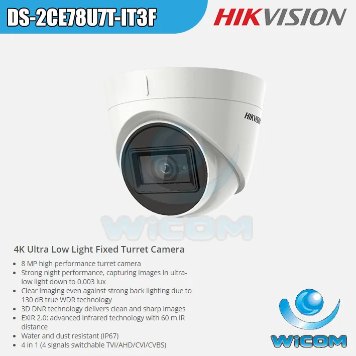 Hikvision CAMERA Analog 4K 8MP DS-2CE78U7T-IT3F CCTV | Lazada Indonesia