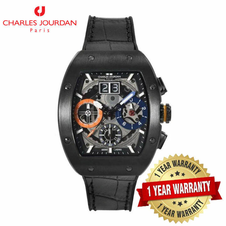 Charles Jourdan CJ1090-3738C Men'S Ludis Chronograph Quartz Black ...