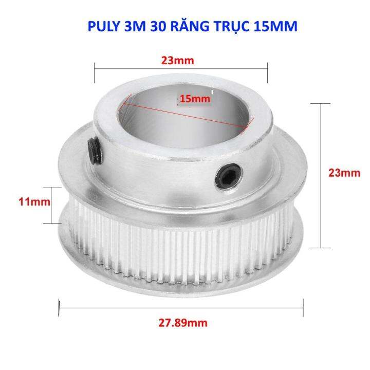 Bánh Răng Nhôm PULLEY 3M 30 Răng - Trục 15mm - Đai 11mm | Lazada.vn