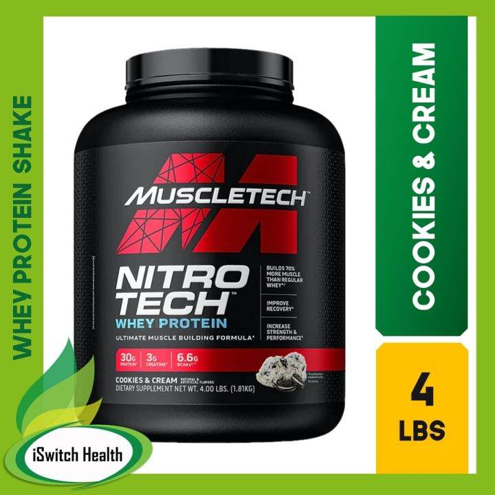 Old Model Muscletech Nitrotech Whey Protein Ultimate Muscle Building 4lbs Cookies and Cream ...