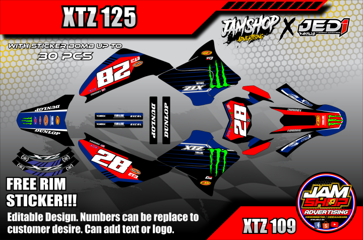 Yamaha XTZ125 Full Decals w/ FREE Rim Sticker - Limited Edition Designs ...