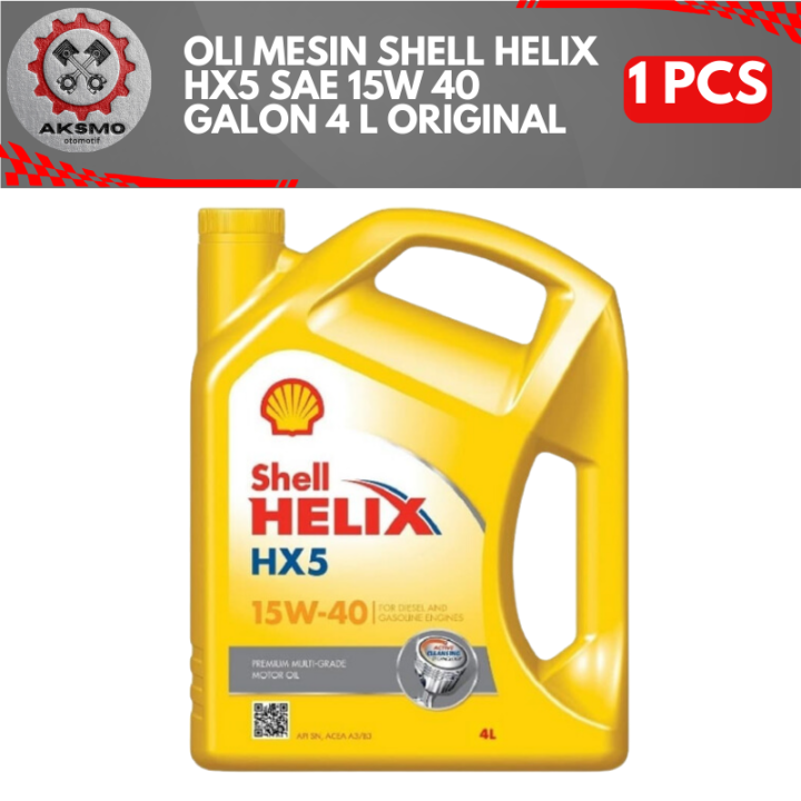 Oli Mesin Shell Helix HX5 SAE 15W 40 Galon 4 Lt Original | Lazada Indonesia