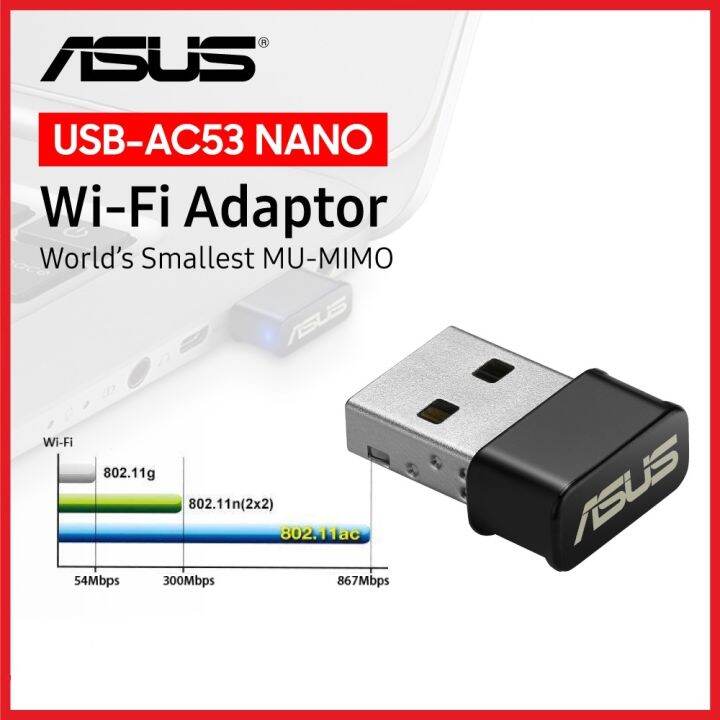 ASUS USB-AC53 AC1200 Dual-band USB Wi-Fi Adapter | Lazada