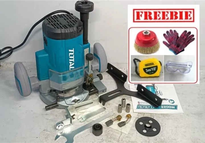 Total Plunge Router 2200Watts 12mm, 8mm and 6mm With Freebie | Lazada PH