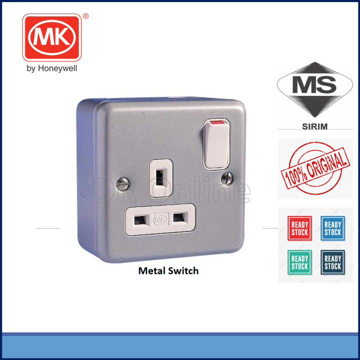 MK 1GANG 13A METAL CLAD SWITCH SOCKET OUTLET, (G2977ALM) | Lazada
