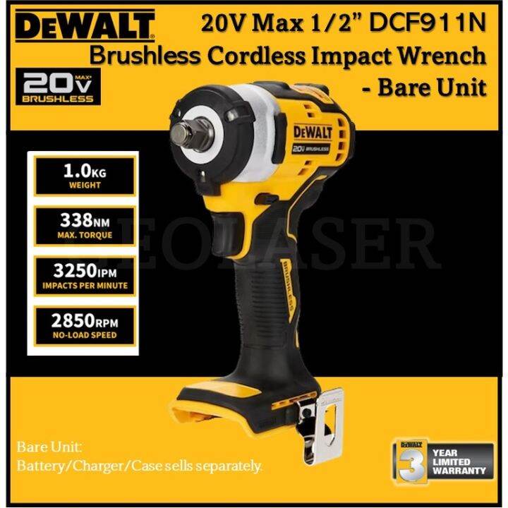 Dewalt DCF911N 18V Brushless Cordless Impact Wrench 338Nm - Bare Unit | Lazada