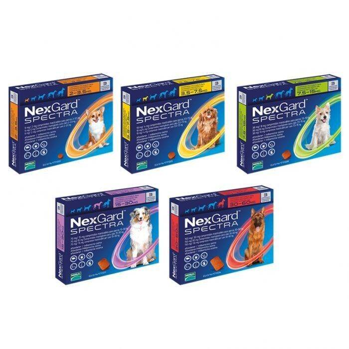 NexGard Spectra Chewable Tablet [Anti Fleas and Ticks] with STICKERS ...