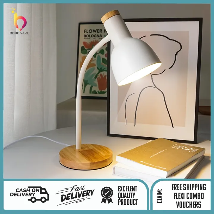 BENE VARE Nordic Table Lamps LED Study Desk Lamp Shade Bedside Night ...