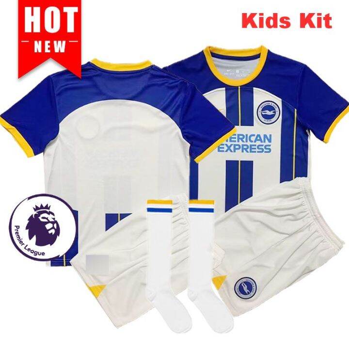 Kids kit Brighton soccer Jersey 2022 2023 home Football Shirt with EPL ...
