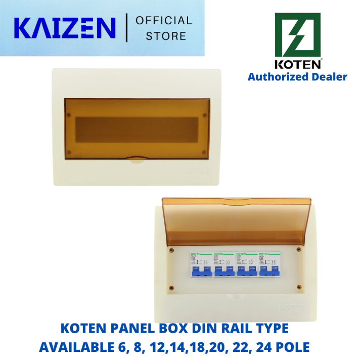 Original KOTEN Din Rail Panel Board with Grounding 6, 8 ,12, 14, 18, 20, 22, 24 Ways | Lazada PH
