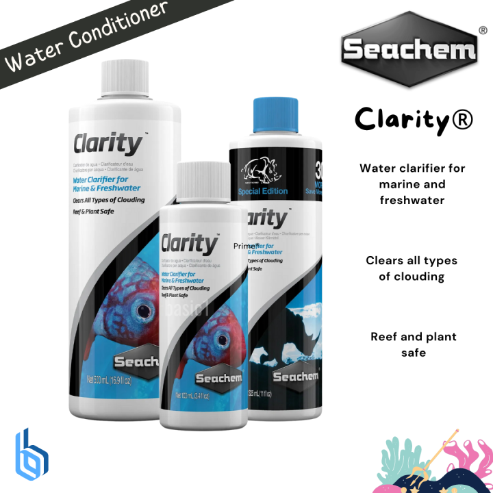 Seachem Clarity 100ml, 250ml, 325ML, 500ml ( Water clarifier for marine ...