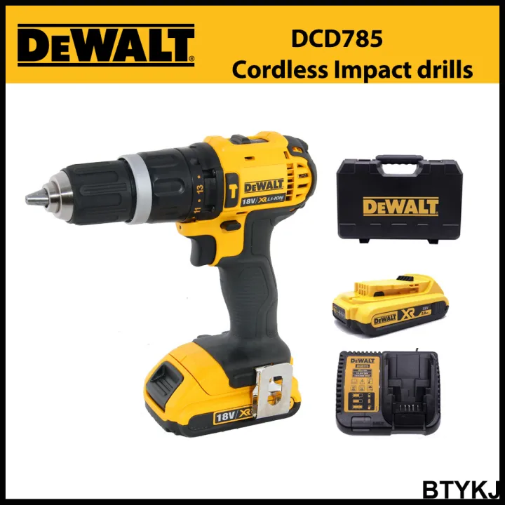 DEWALT DCD785 18V Cordless Impact drills Screwdrivers 2-Speed Combi Drill Bit with Battery ...