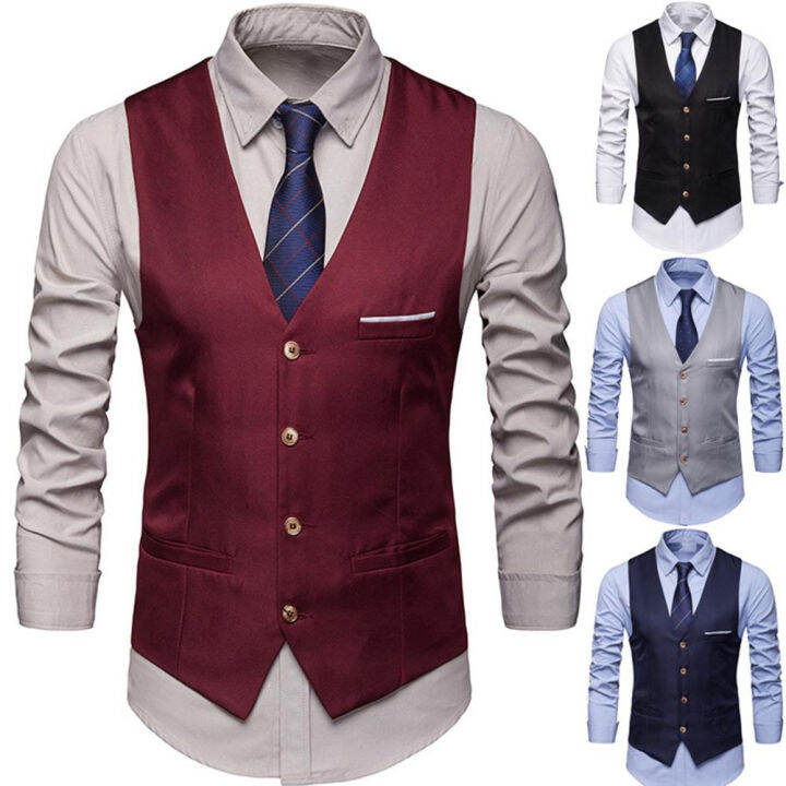 Rompi Jas Pria Slimfit Bahan Premium Vest Formal Pria Dalaman Blazer ...