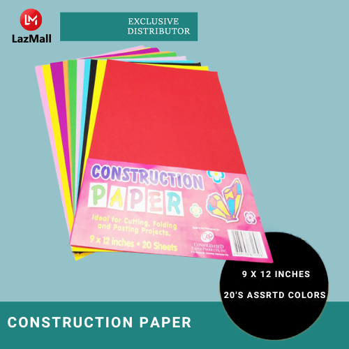 Construction Paper Size 9 x 12 Inches Assorted Colored Paper 20 Sheets ...