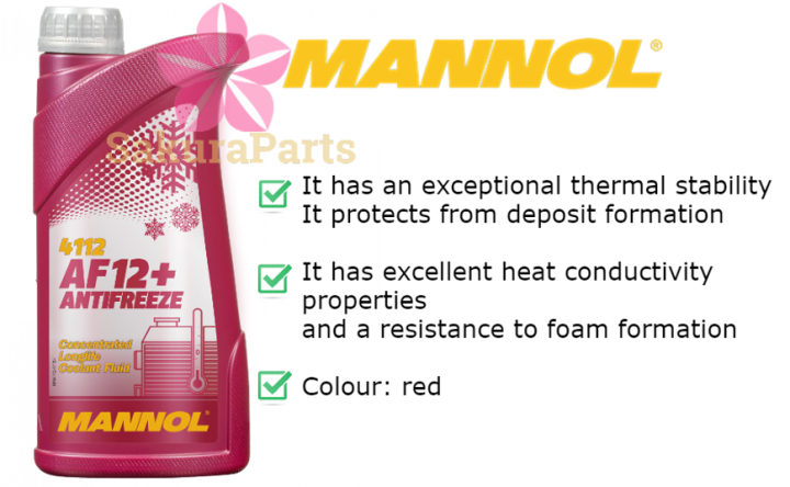 (MADE IN GERMANY) MANNOL 4112 Antifreeze AF12+ Longlife Concentrated ...