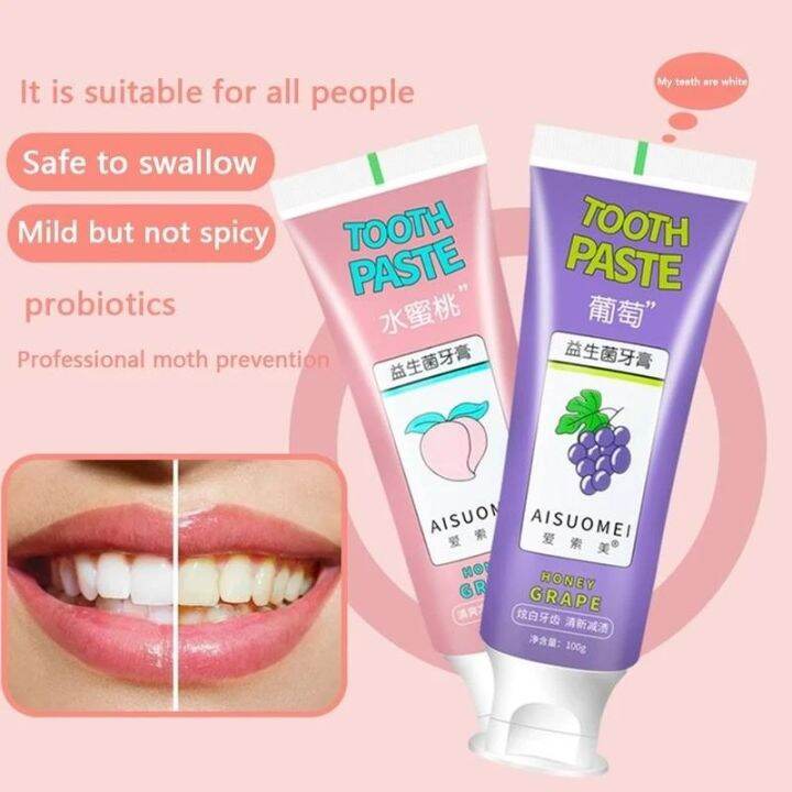 100g probiotics toothpaste honey grape non-foaming Gluten-free | Lazada PH