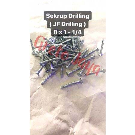 ( 8x1-1/4 100bj ) Sekrup JF Drilling Roofing Self Drill Baja Ringan SDS ...