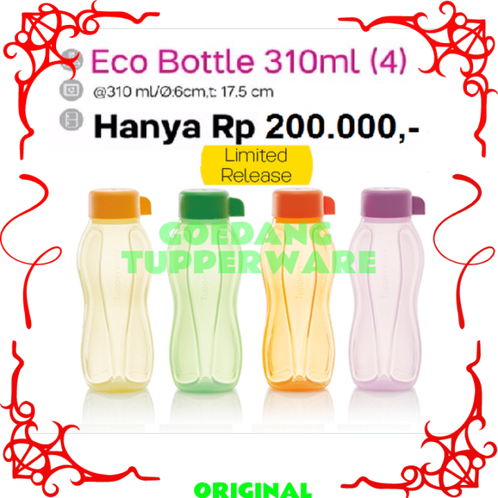 Tempat Minum Tupperware Botol Mini Bottle Infus Water310ml (1pc ...