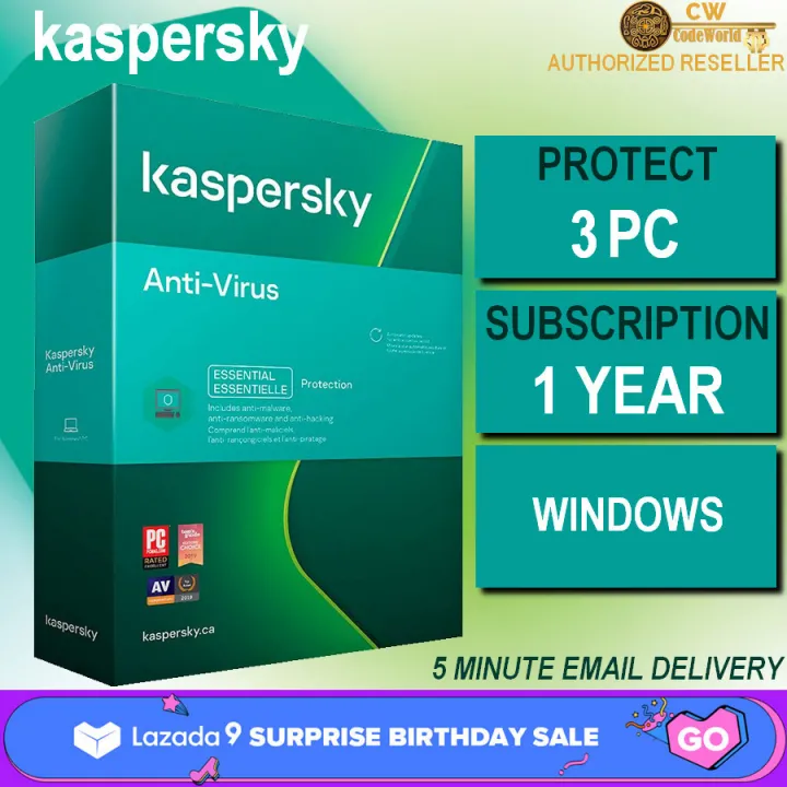 Kaspersky Antivirus 2021 3 PC 1 Year (Anti-Virus) LICENSE KEY ONLY ...