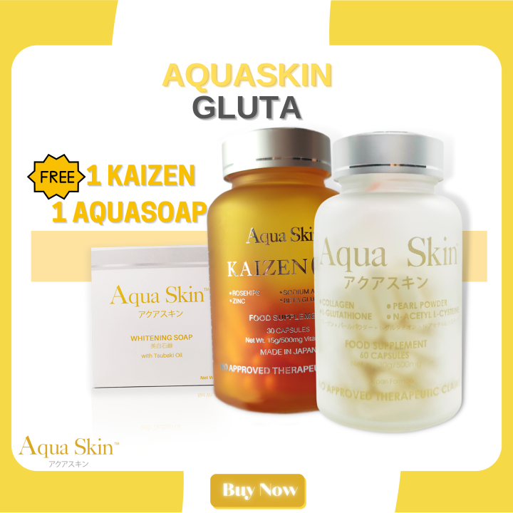 Aqua Skin Glutathione Gluta Caps Kaizen C Tsubaki Soap Collagen NAC ...
