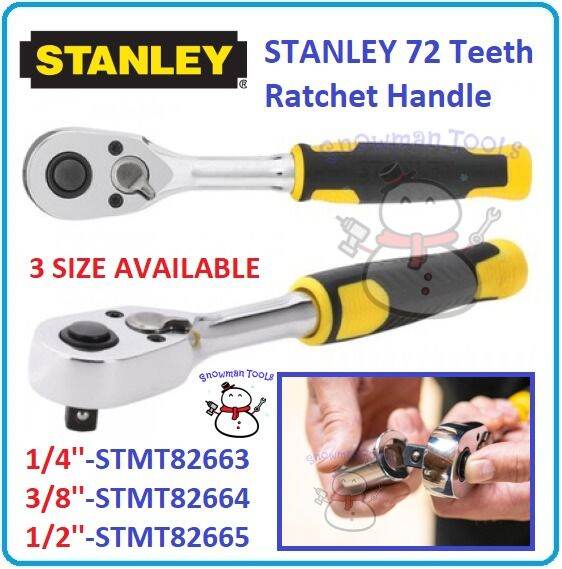 [100% ORIGINAL] STANLEY 72 Teeth Ratchet Handle 1/4'' 3/8'' 1/2 ...