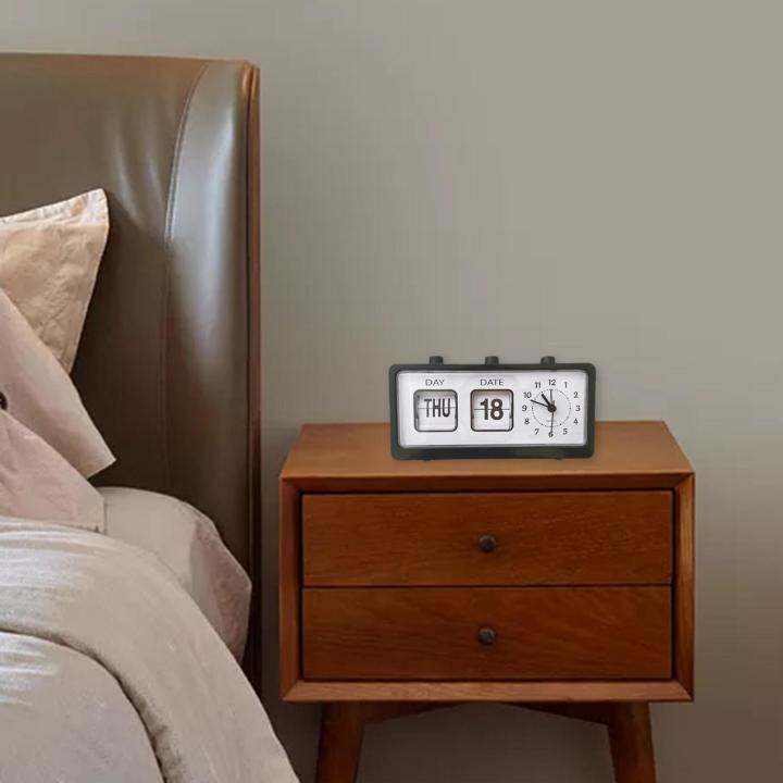 Hifer นาฬิกาแบบมีวันที่พลิกด้วยมือนาฬิกาแบตเตอรี่ขับเคลื่อนนาฬิกาตั้ง ...