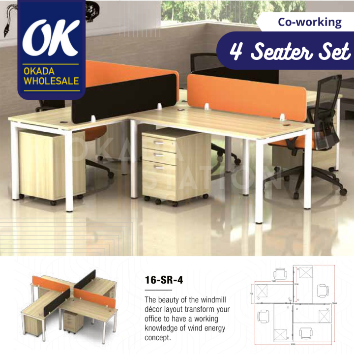 OKADA 16SR4 Office Idea Design / Office Table with Drawer / Meja ...