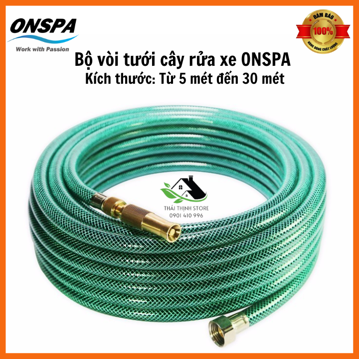 Bộ 10 Mét Vòi Xịt Tưới Cây Rửa Xe Tăng Áp ONSPA Đầu Xịt Đồng 1021 Điều Chỉnh Tia Nước | Lazada.vn