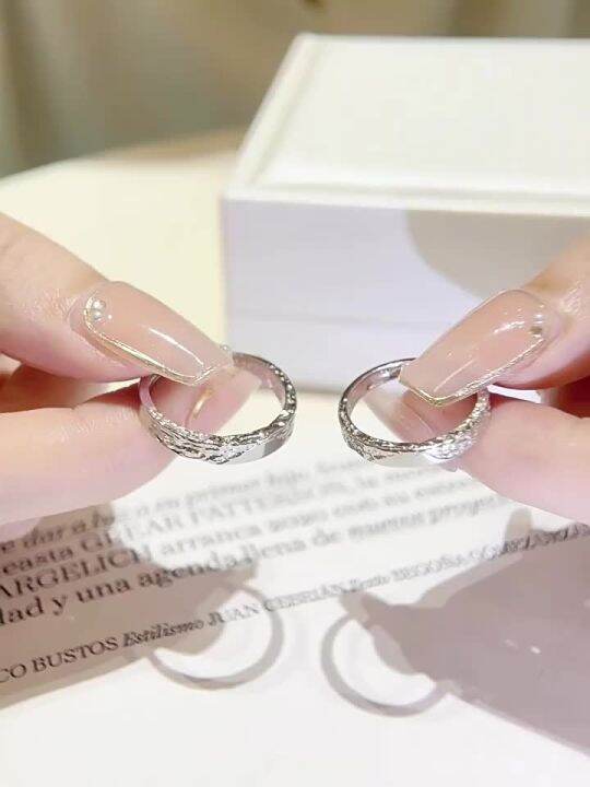 Wanxida แหวนคู่ที่สร้างขึ้นในสวรรค์ S999 การสอบถามเงินบริสุทธิ์เป็นสิ่งที่ดีกว่าสำหรับแหวนผู้ชาย ...