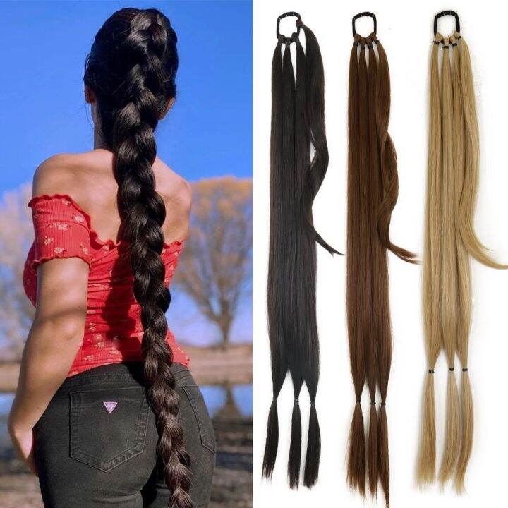 HAIRSTAR 34inch Long Straight Wrap Around Hair Extensions Ponytail ...