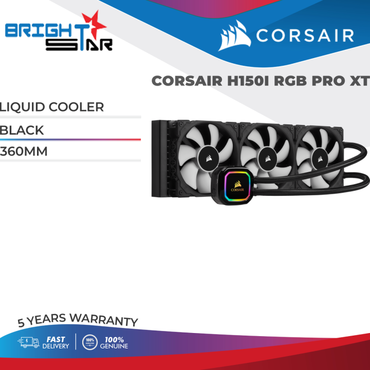 LIQUID COOLER / CORSAIR H150I RGB PRO XT / BLACK / 360MM / 5Y WARRANTY ...