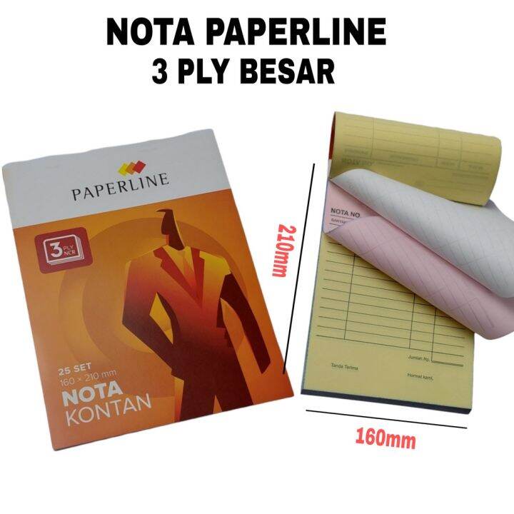Buku Nota Kontan Paperline Besar 3 Ply NCR / Nota Kontan 3 Rangkap ...