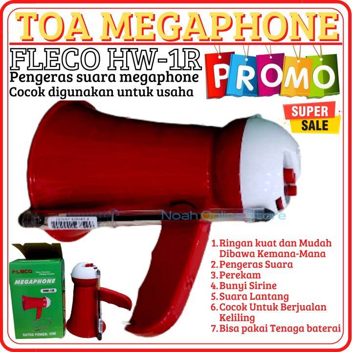 PROMO~TOA Megaphone Fleco HW-1R 10W Multifungsi - Toa kecil Fleco HW-1R - Toa Megaphone Fleco HW ...
